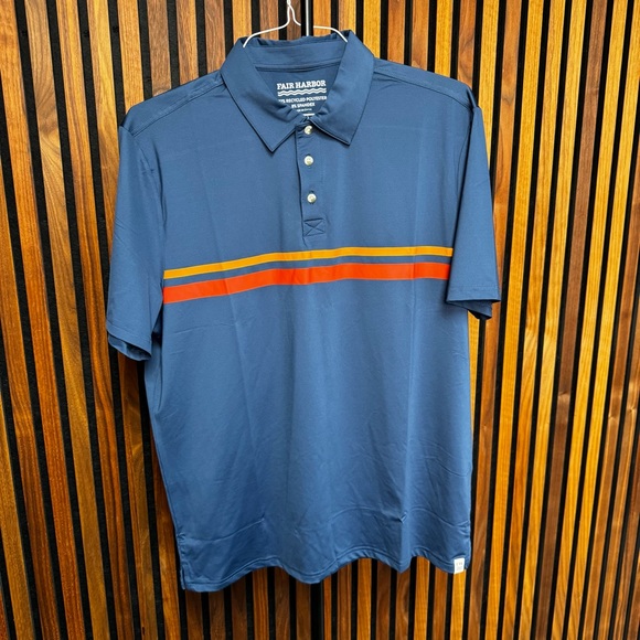Fair Harbor | Shirts | Fair Harbor Blue And Orange Polo Sporty Design ...